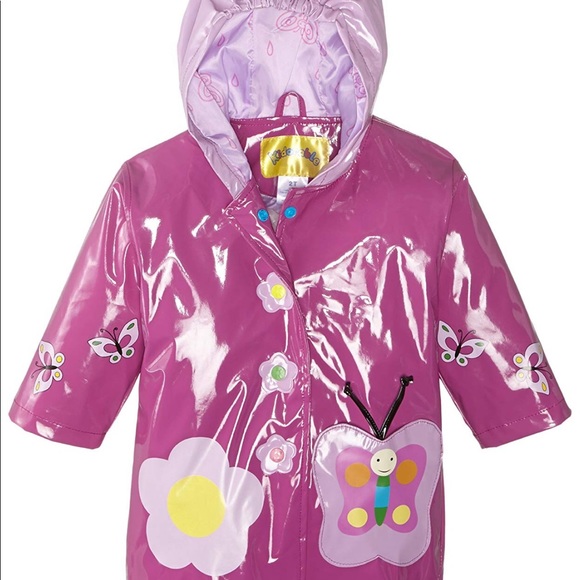 Kidorable | Jackets & Coats | Kidorable Purple Butterfly Pu Raincoat ...
